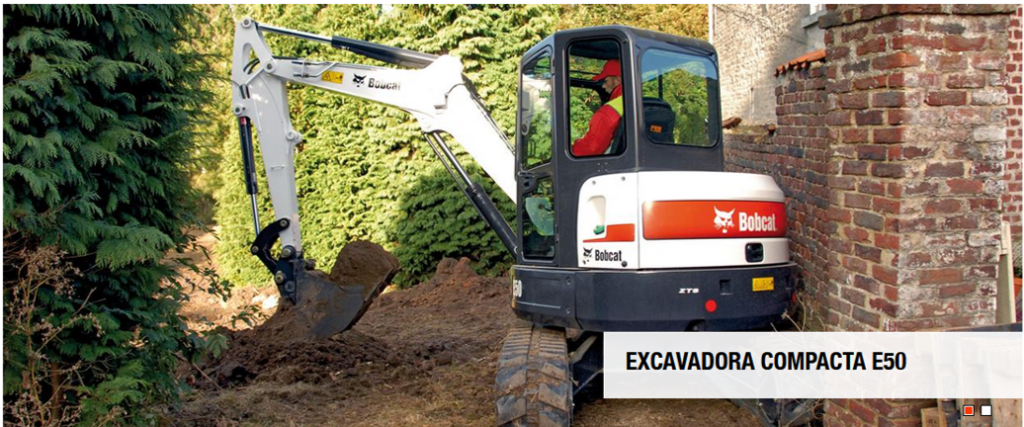 Mini excavadora Bobcat E50 en alquiler